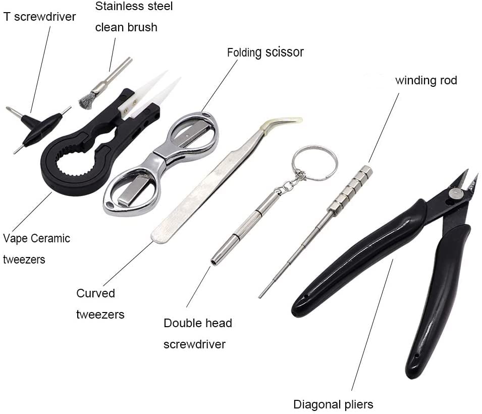DIY Tool Kit Jig Winding Set,Ceramics Tweezers,Cutter,Folding Scissors ...
