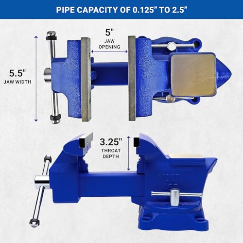 Yost Vises 455 Combination Vise | 5.5 Inch Jaw Width Heavy-Duty Utility ...