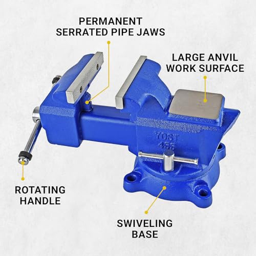 Yost Vises 455 Combination Vise | 5.5 Inch Jaw Width Heavy-Duty Utility ...