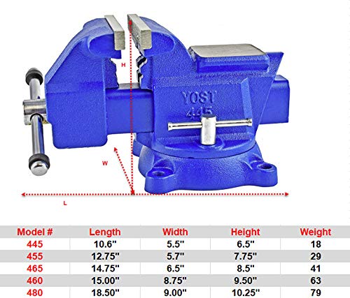 Yost Vises 455 Combination Vise | 5.5 Inch Jaw Width Heavy-Duty Utility ...